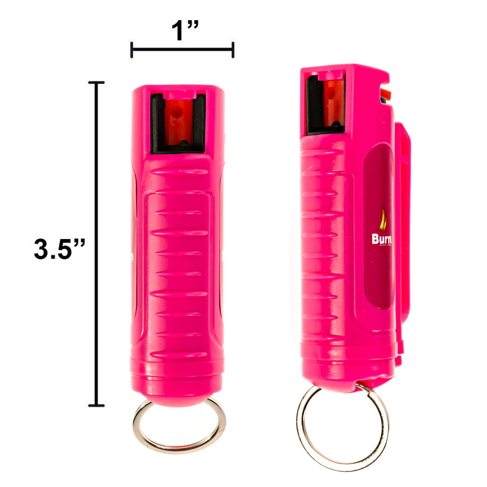 Pepper Spray Keychain - Burn 1.2oz Pink Self Defense OC Spray