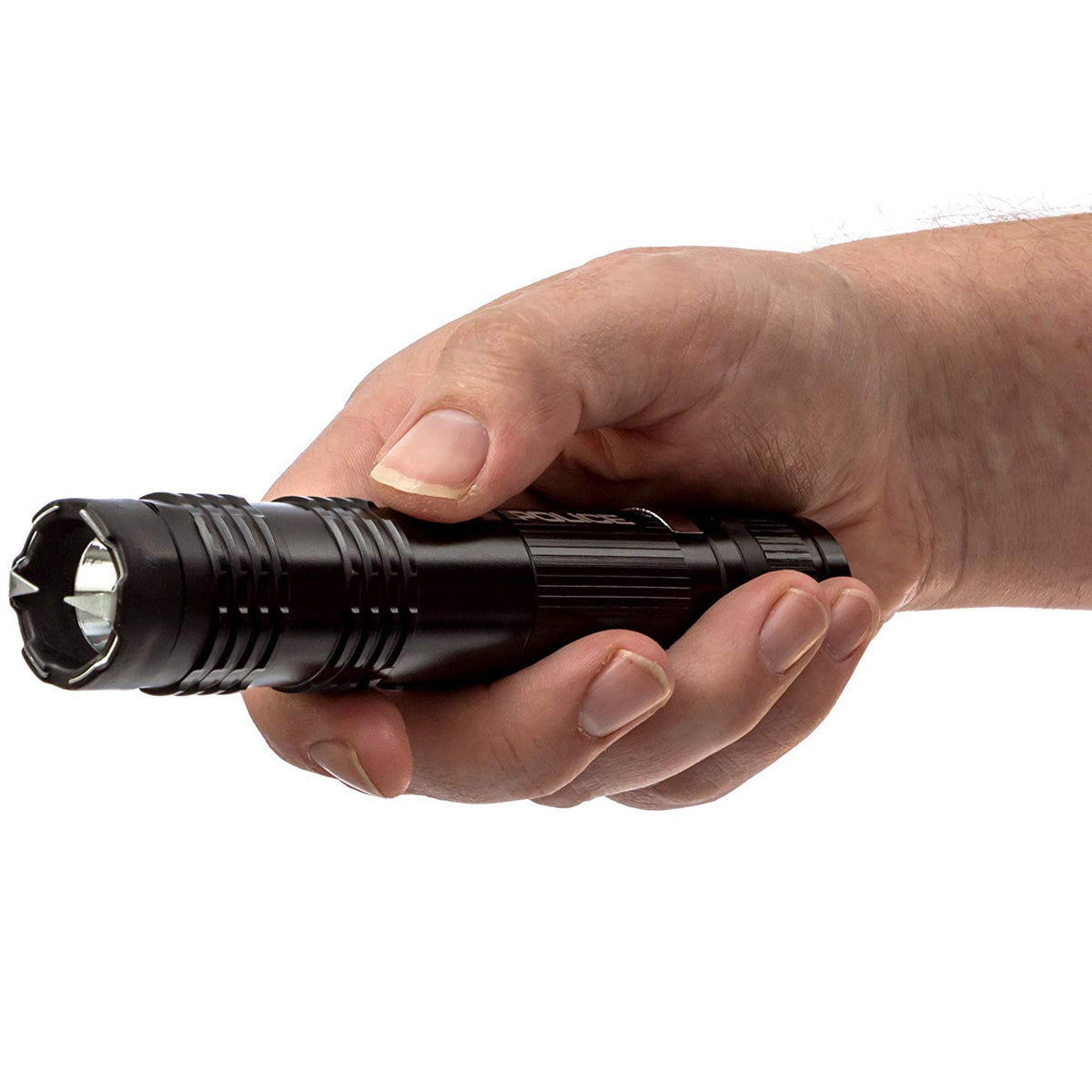 Police Stun Gun Flashlight - M12 Max Voltage, Metal, Rechargeable