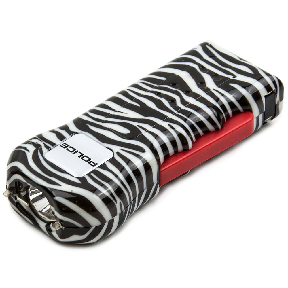 Mini Rechargeable Stun Gun | LED Flashlight Zebra | Policestunguns